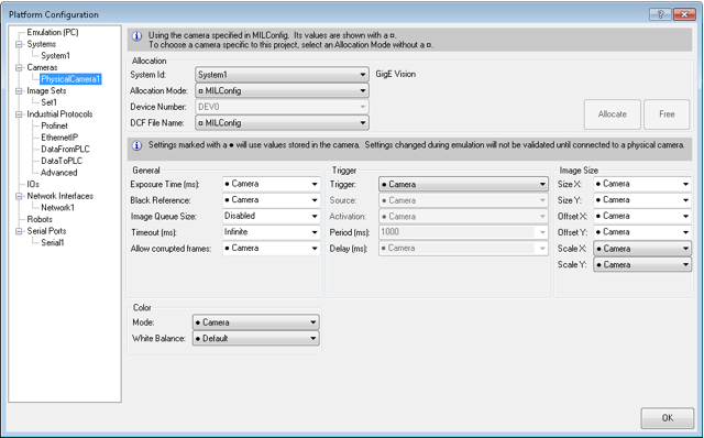 Platform settings for your camera
